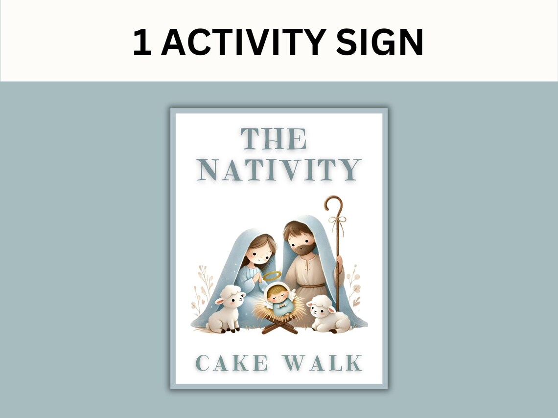 12 Player Christmas Nativity Cakewalk Game, Christmas Classroom ...