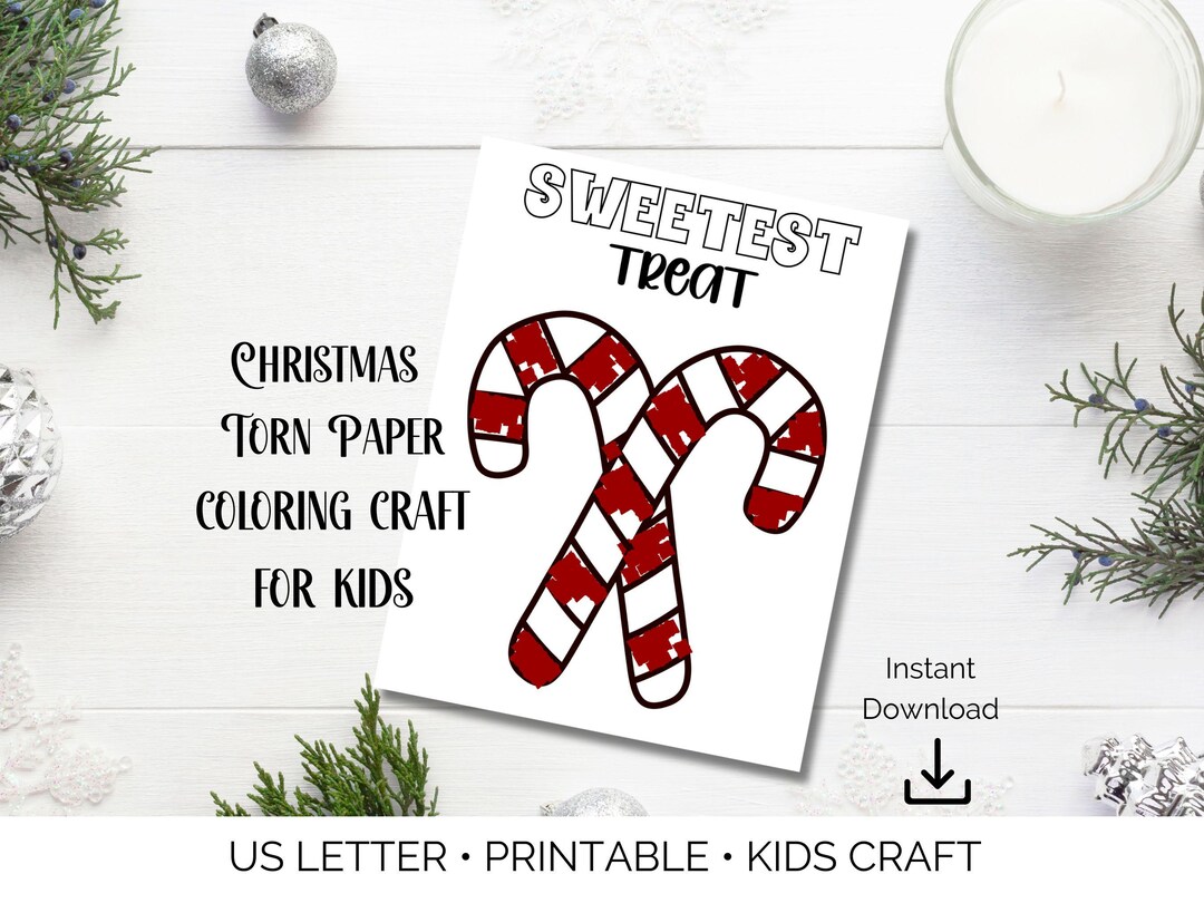 DIY Christmas Craft for Kids, Torn Paper Christmas Craft, Torn Paper ...