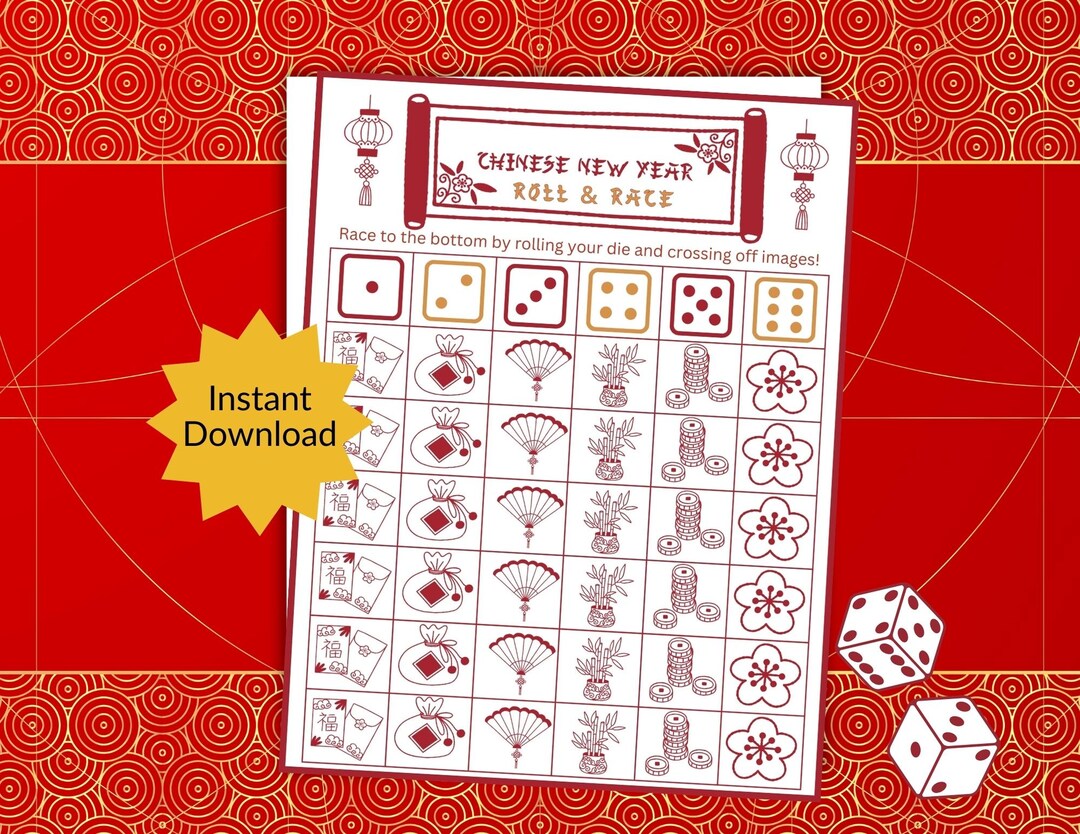 Chinese New Year Roll & Race Dice Game Printable | Lunar New Year ...