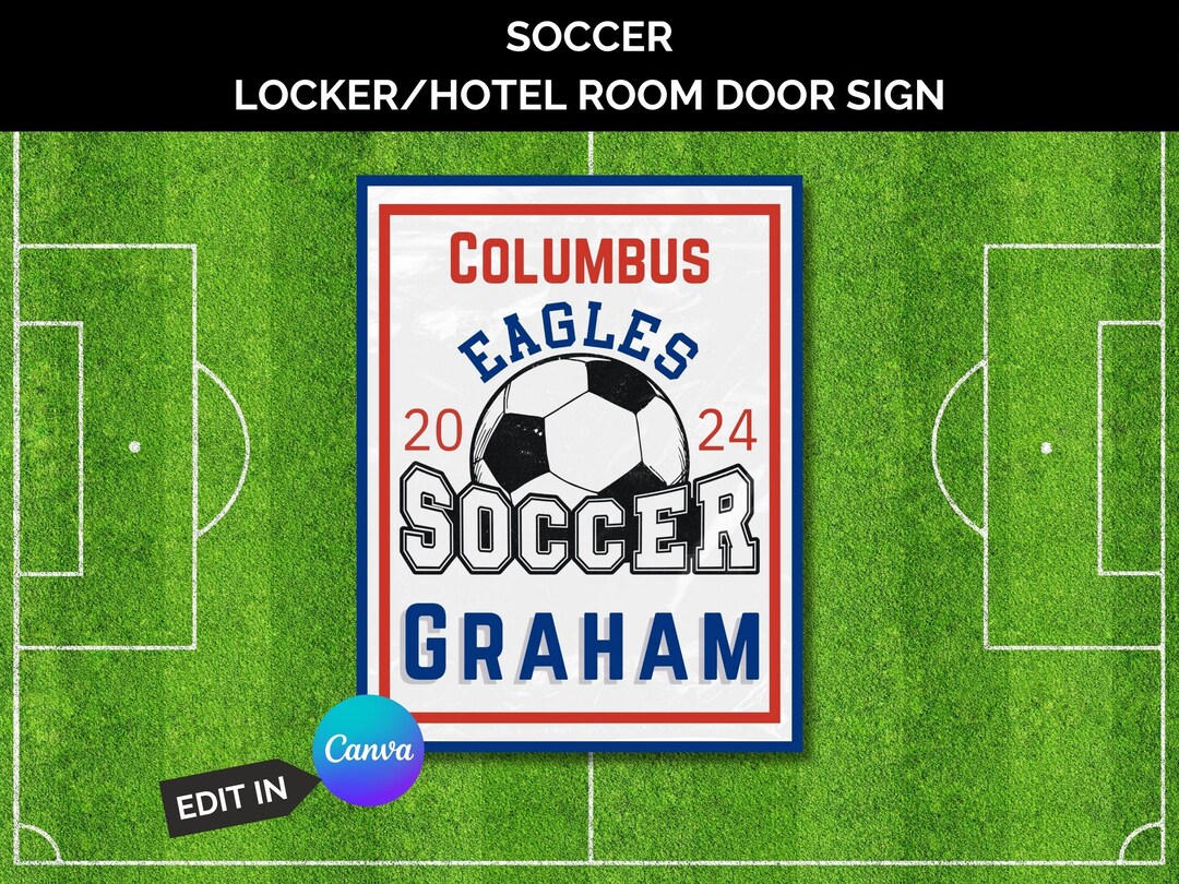 SOCCER Player Locker Sign Template for School Lockers, Locker Room ...