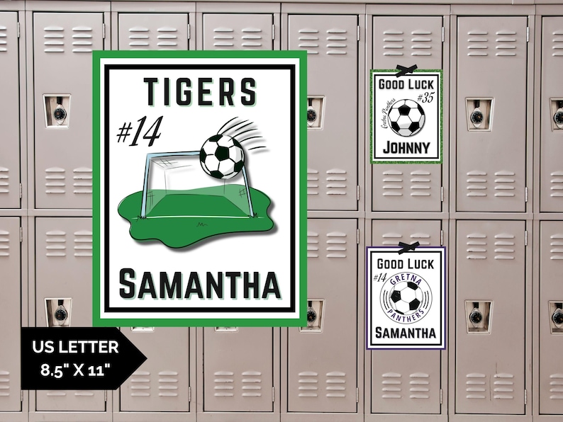 SOCCER Player Locker Sign Template for School Lockers, Locker Room ...