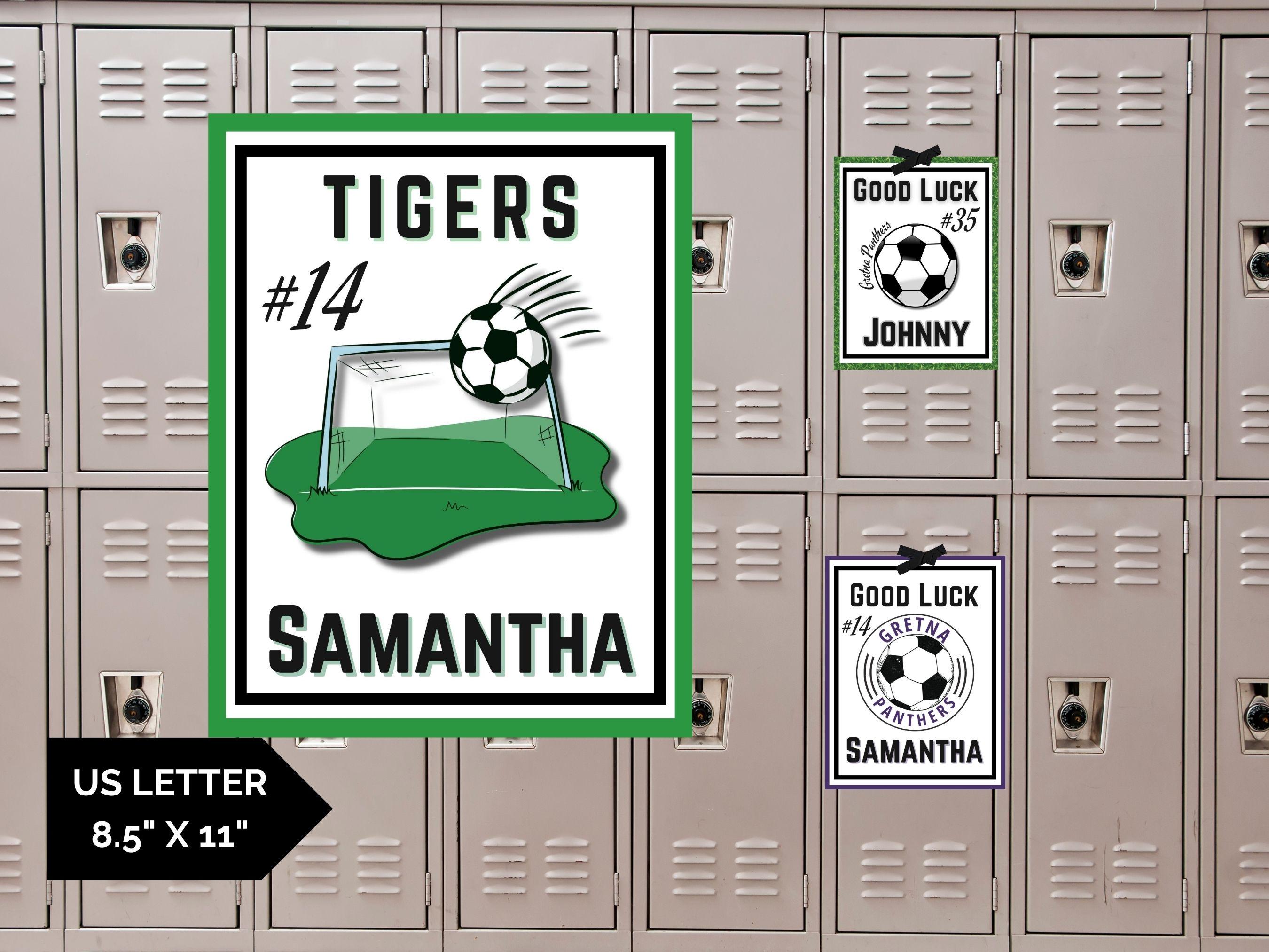 SOCCER Player Locker Sign Template for School Lockers, Locker Room ...