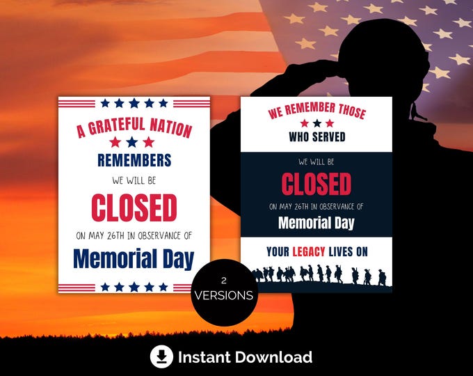 Printable Sorry We're Closed Sign: Retail Business Poster (JPG Files ...