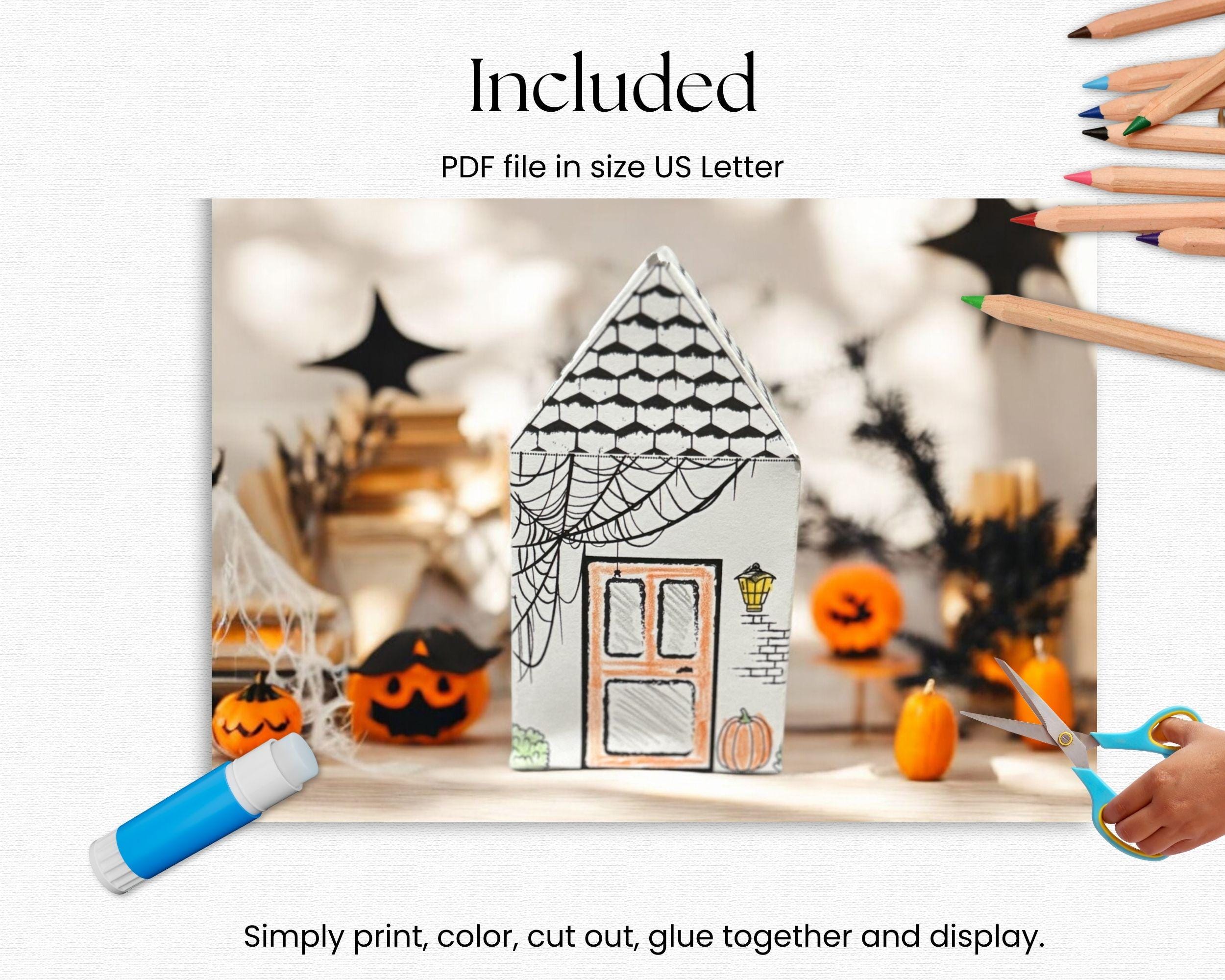 Spooky House Paper Craft for Kids, 3D Paper Craft, Halloween Paper ...