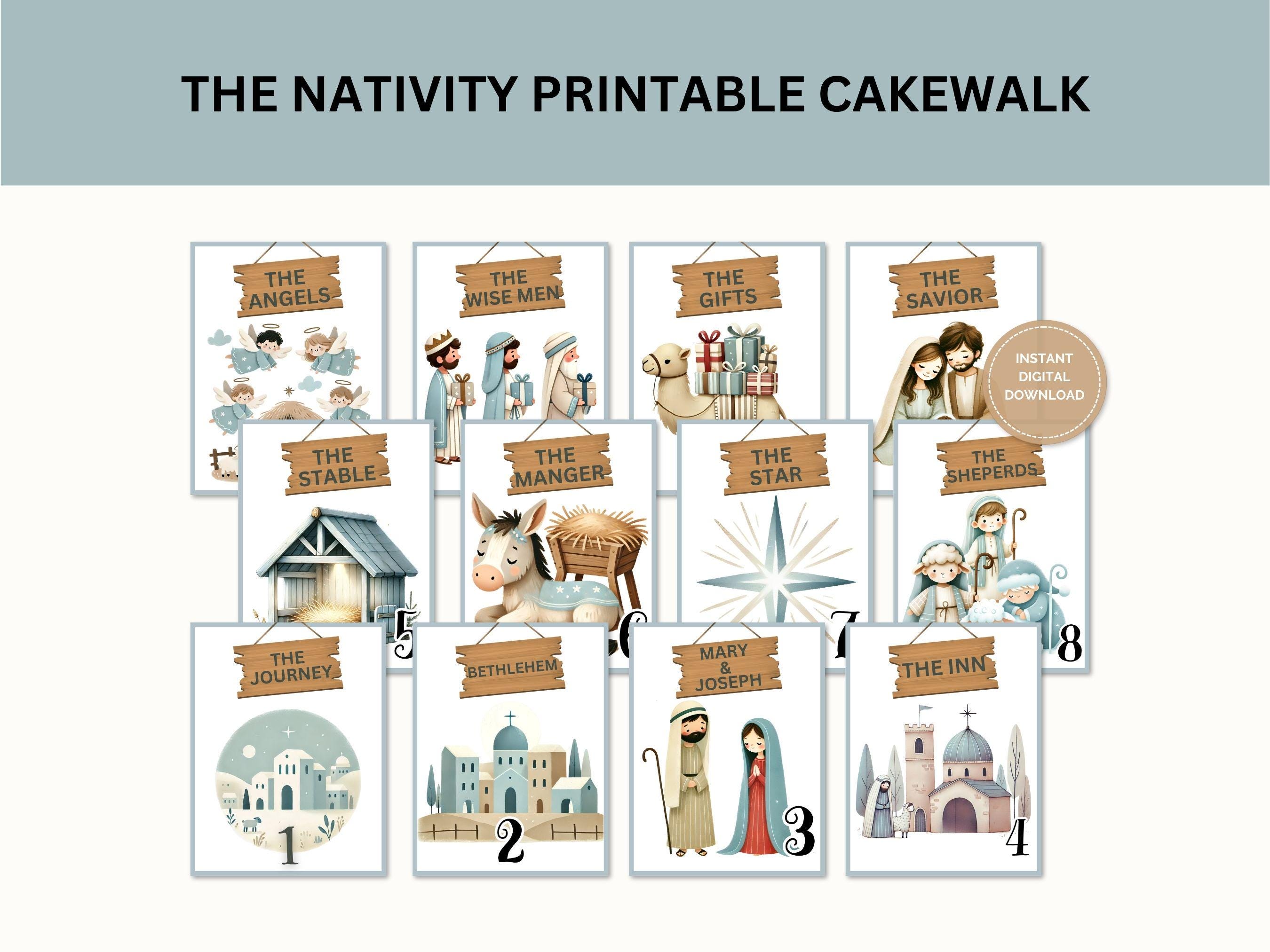 12 Player Christmas Nativity Cakewalk Game, Christmas Classroom ...