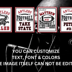 Football Player Locker Sign Template for School Lockers, Locker Room ...