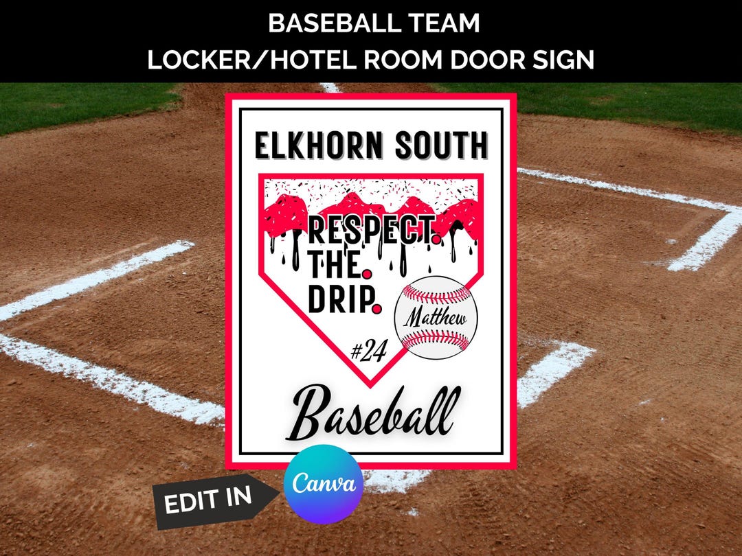 Baseball Locker Sign Template, Baseball Locker Decorations, Travel ...