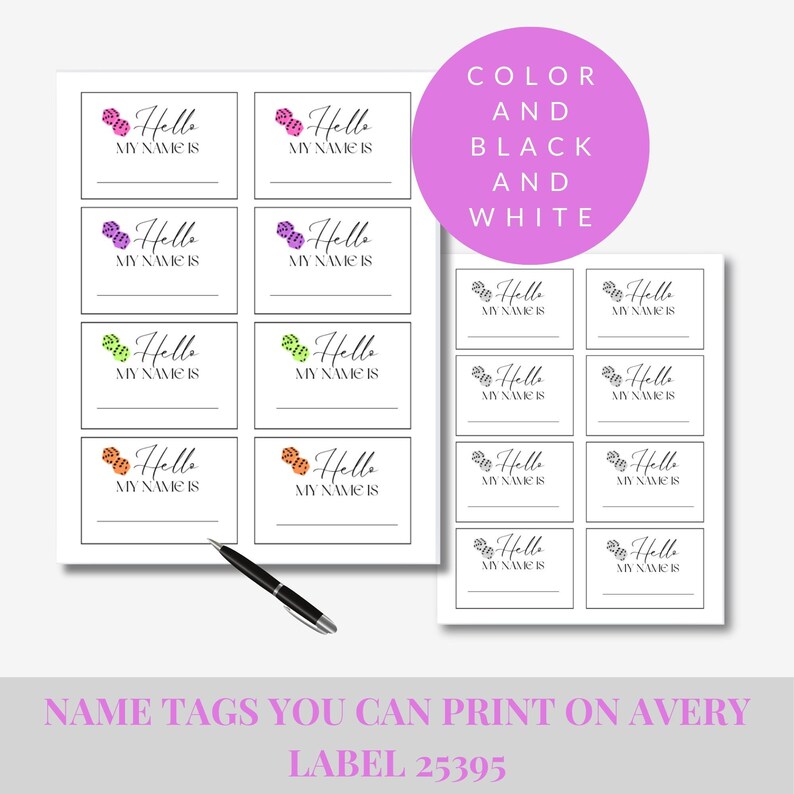Bunco Printable Game Bundle, Brightly Colored or Print in Black and ...