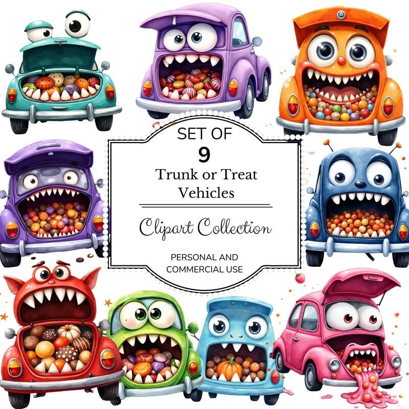 Trunk or Treat Clipart - Etsy