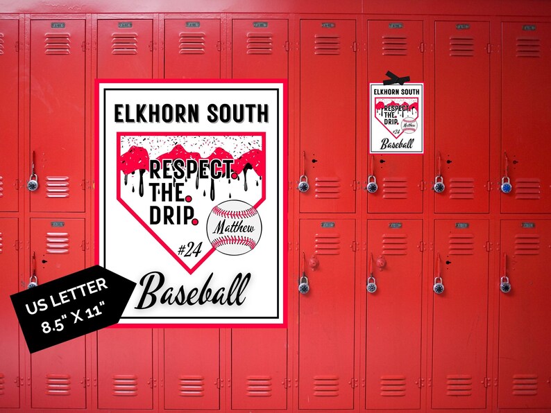 Baseball Locker Sign Template, Baseball Locker Decorations, Travel ...