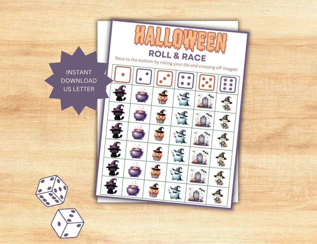 Halloween Roll & Race Dice Game, Quick and Simple Game for Classrooms ...