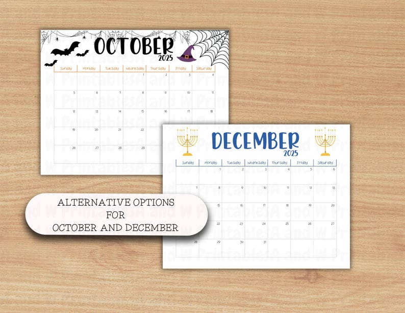 Printable Calendars, 2025 Printable Calendars, Editable 2025 Monthly ...
