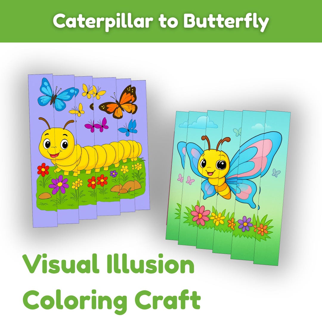 Caterpillar to Butterfly Transformation Visual Illusion Craft ...