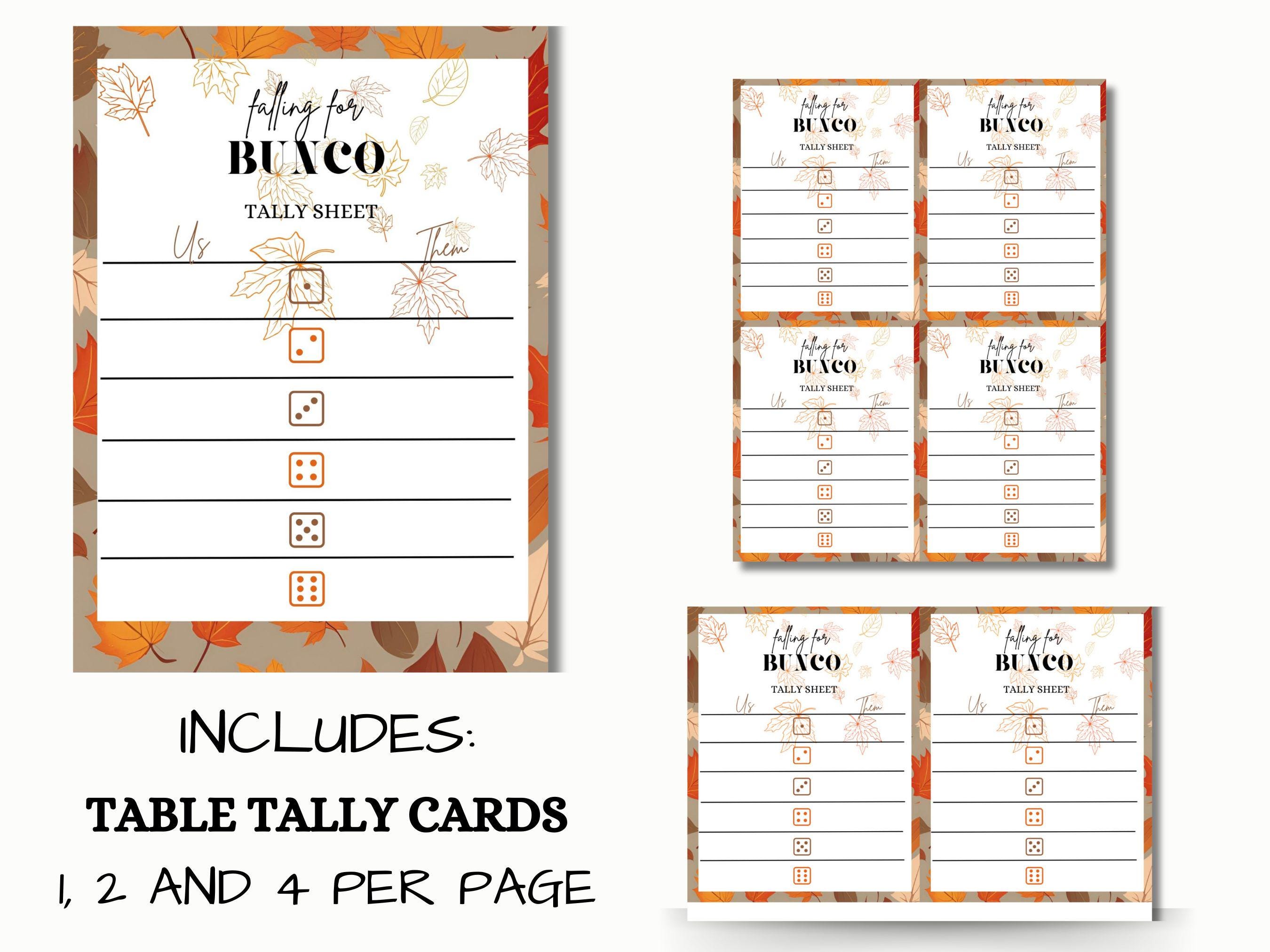 Bunco Fall Theme Game Bundle, Printable Bunco, Thanksgiving Games ...