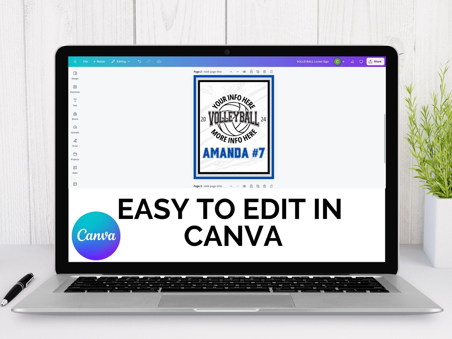 Volleyball Locker Sign Template, Volleyball Locker Decorations, Travel ...