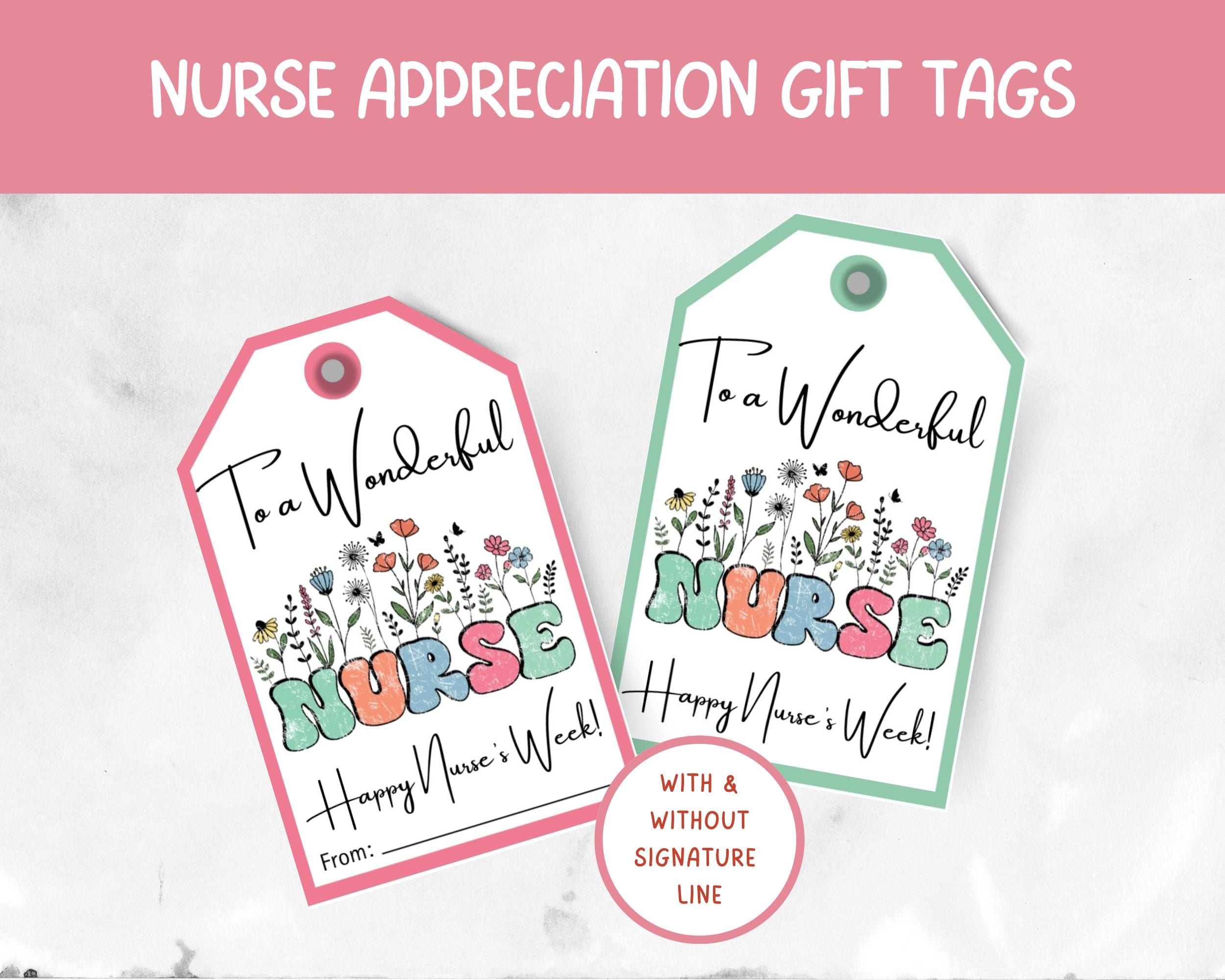 Nurses Week Gift Tags, Nurse Gift Tag Printable Gift Tag for Nurse ...