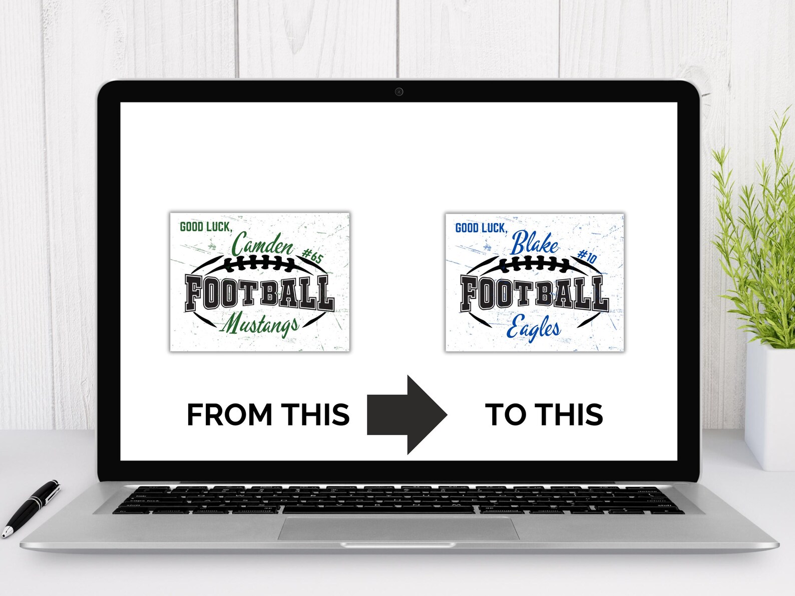 Football Player Locker Sign Template for School Lockers, Locker Room ...