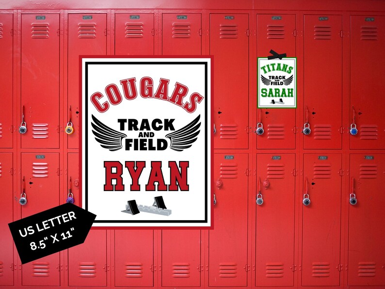 Track & Field Locker Sign Template, Track Locker Decorations, Travel ...