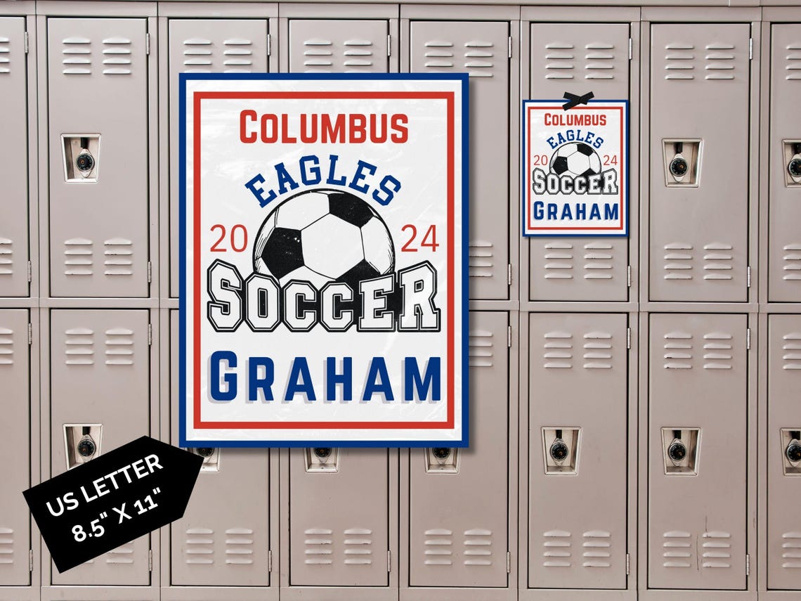 SOCCER Player Locker Sign Template for School Lockers, Locker Room ...