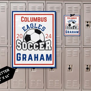 SOCCER Player Locker Sign Template for School Lockers, Locker Room ...
