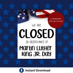 Mlk Closed Sign - Etsy