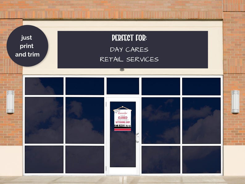 Closed for Veterans Day Printable Sign, Veterans Closure Sign, Store ...
