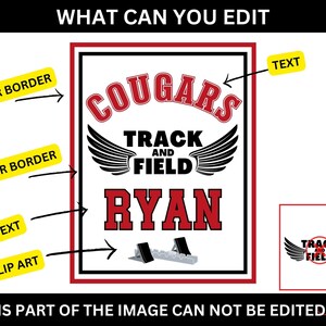 Track & Field Locker Sign Template, Track Locker Decorations, Travel ...