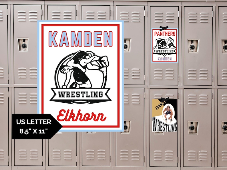 Wrestling Locker Sign Template, Wrestling Locker Room Decorations ...