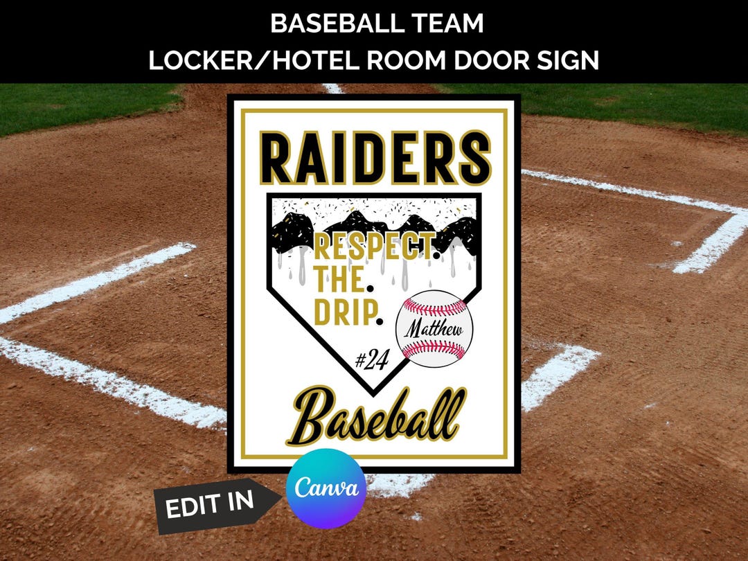 Baseball Locker Sign Template, Baseball Locker Decorations, Travel ...