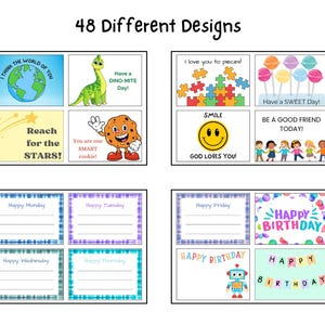 Printable Lunch Box Notes, Cute Lunch Box Notes, Printable Notes for ...