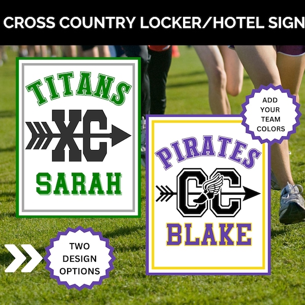 Cross Country Locker Signs - Etsy