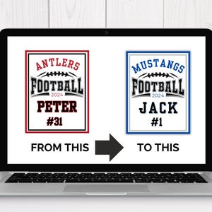 Football Player Locker Sign Template for School Lockers, Locker Room ...