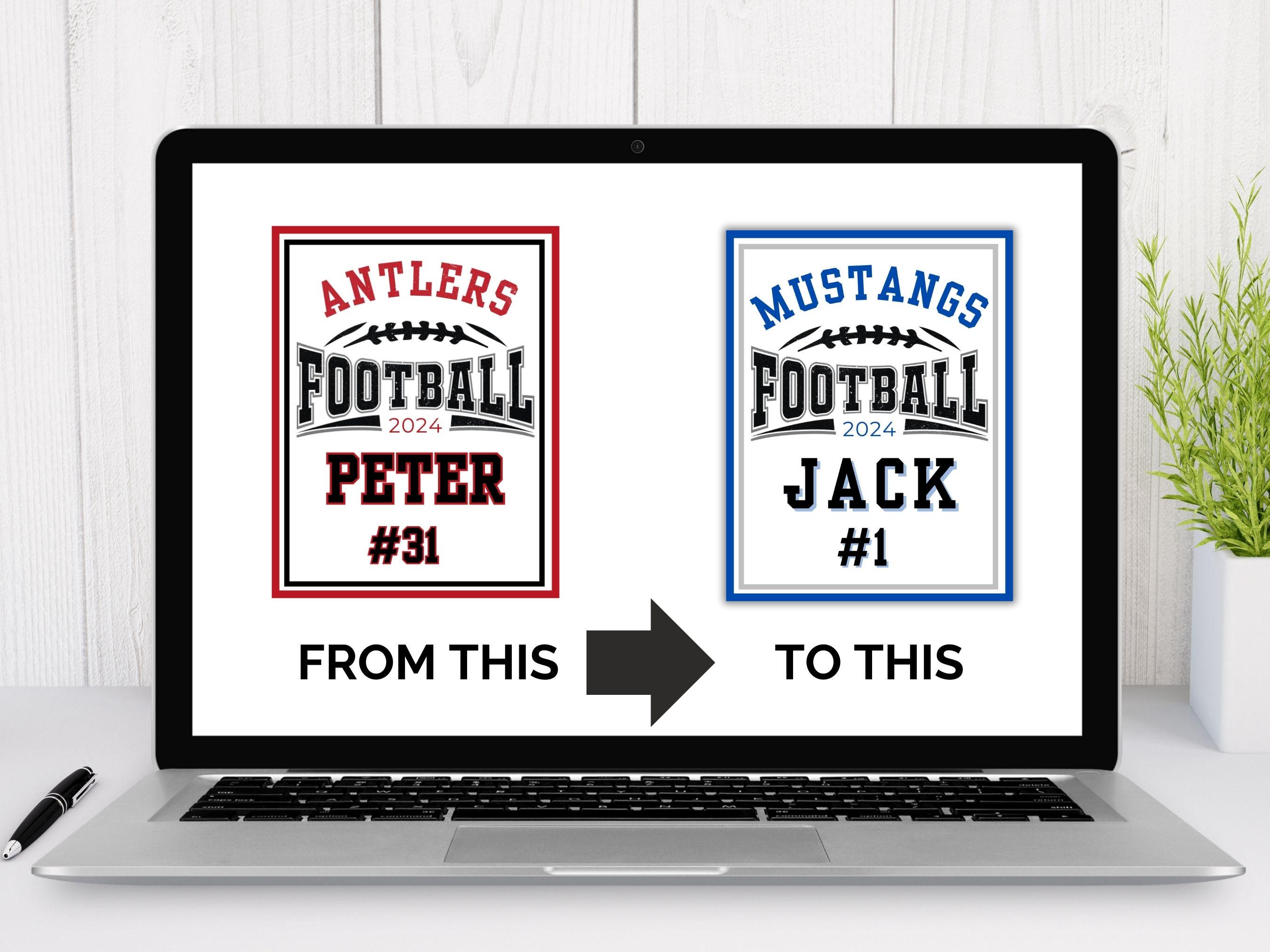 Football Player Locker Sign Template for School Lockers, Locker Room ...