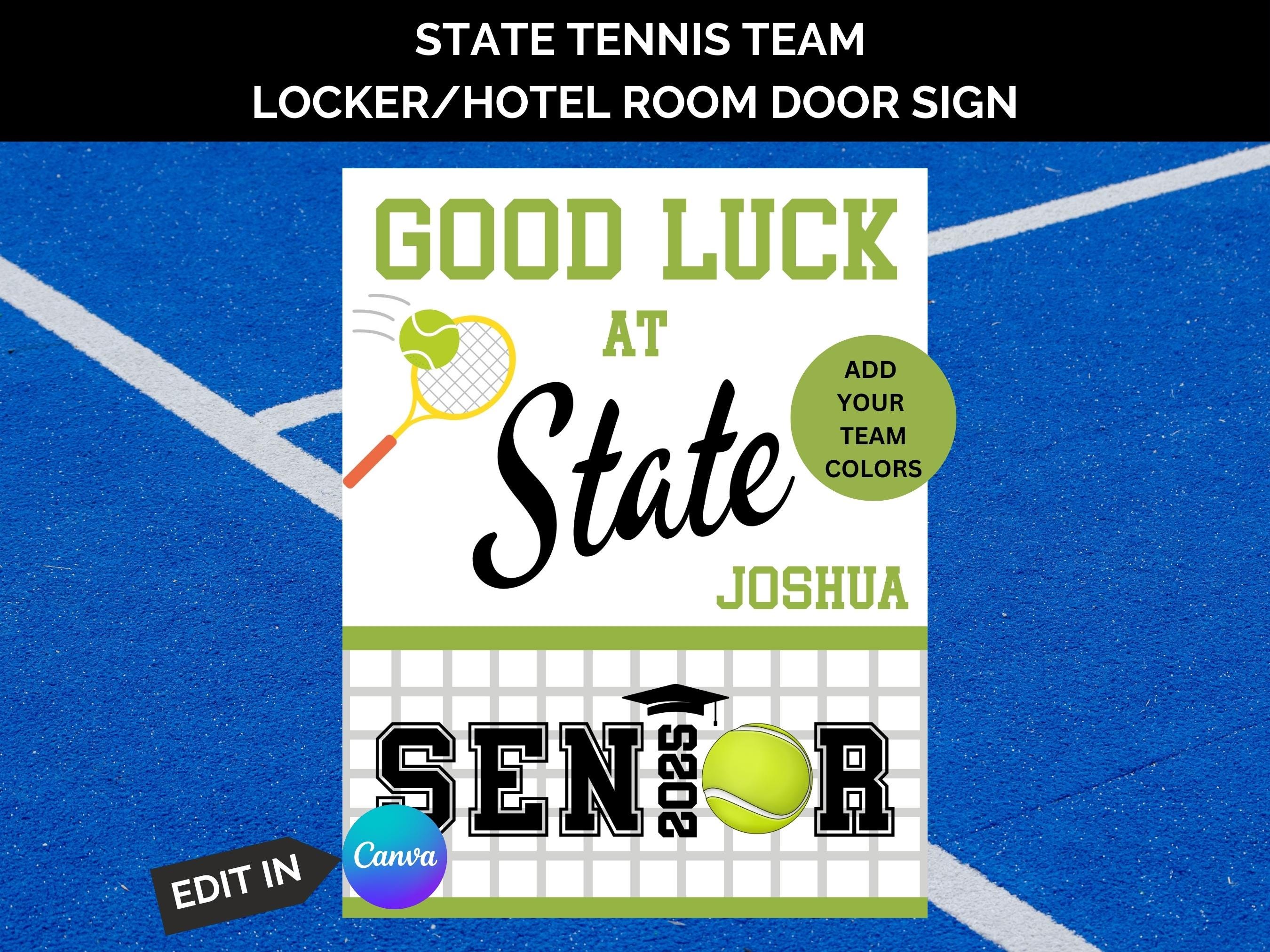 SENIOR State Tennis Team Locker Sign Template, Tennis Locker ...
