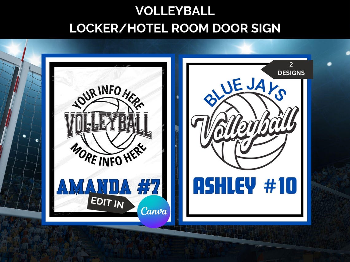 Volleyball Locker Sign Template, Volleyball Locker Decorations, Travel ...