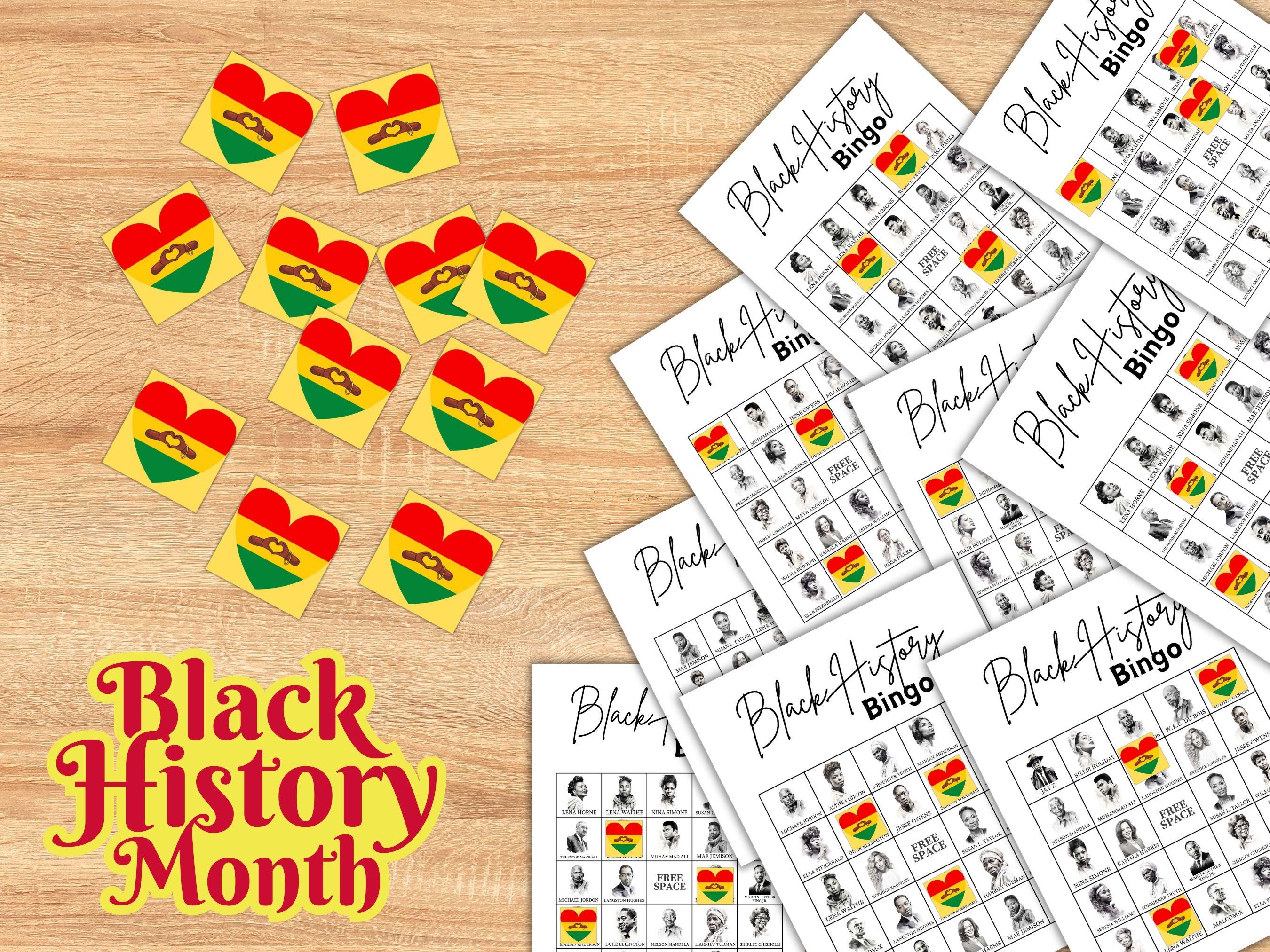 Black History Month Bingo, 50 Unique Cards, Black History Month Group ...