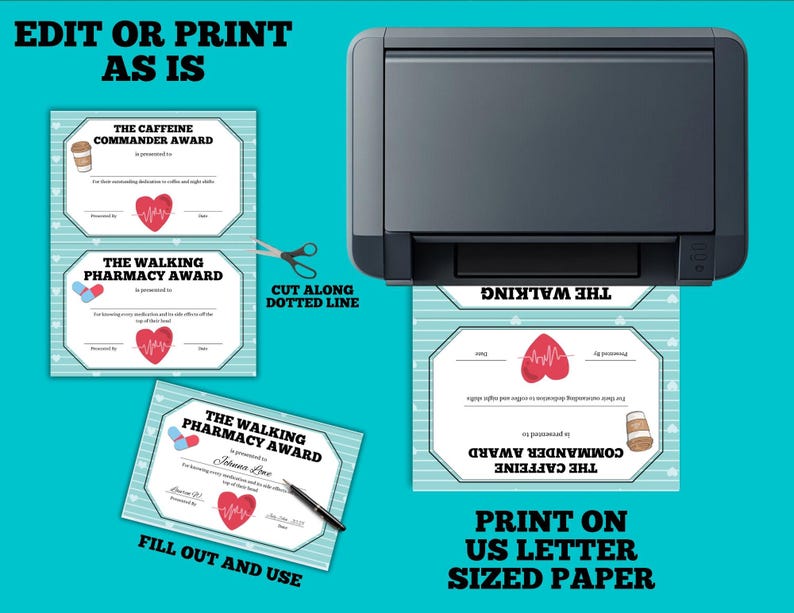 80 Funny Editable Nurse Awards Certificates, RN Awards, Funny ...