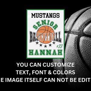 Senior Basketball Locker Sign Template, Basketball Locker Decorations ...