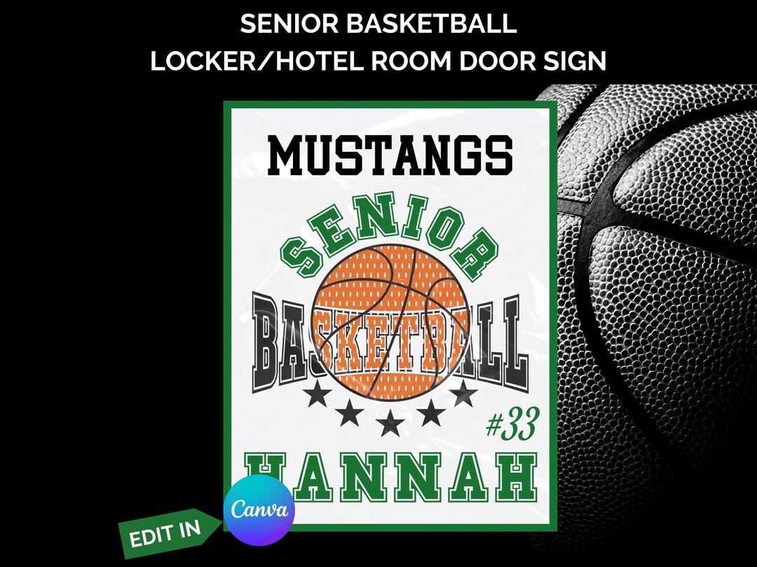 Senior Basketball Locker Sign Template, Basketball Locker Decorations ...