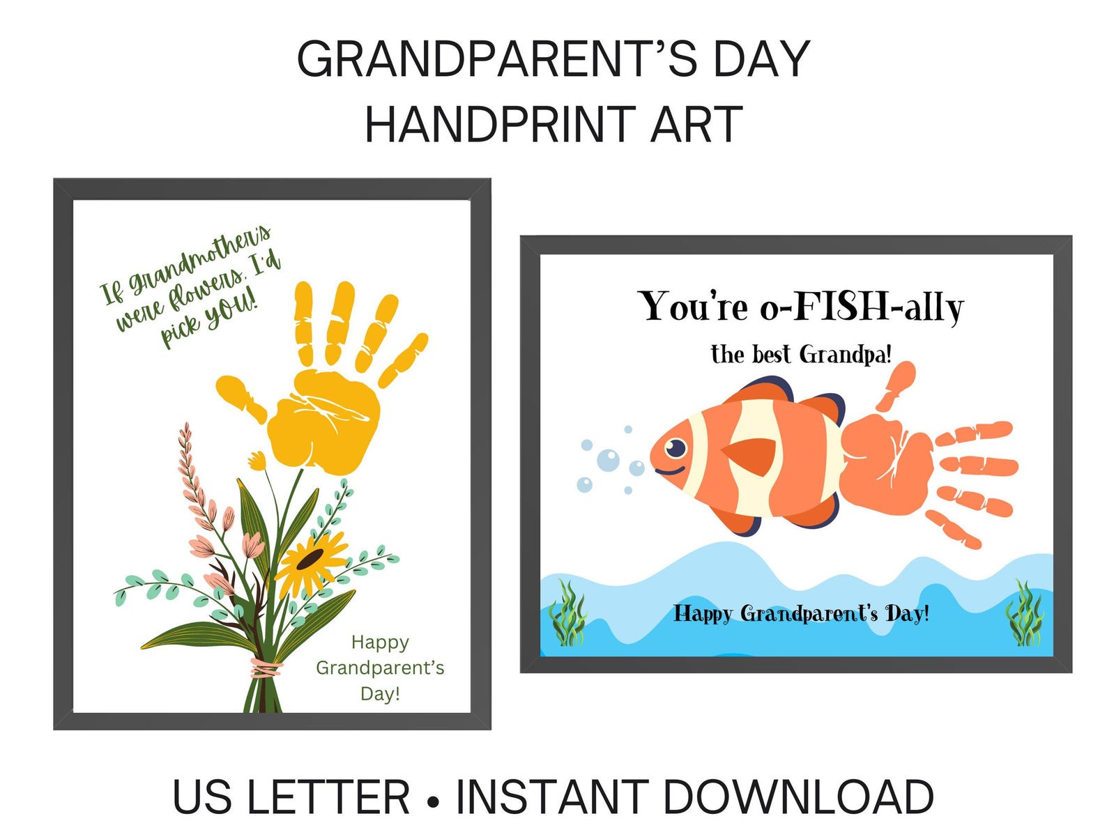 Grandparents Day Handprint Art Craft, Gift for Grandma or Grandpa ...