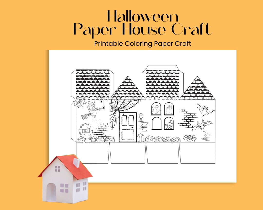 Spooky House Paper Craft for Kids, 3D Paper Craft, Halloween Paper ...