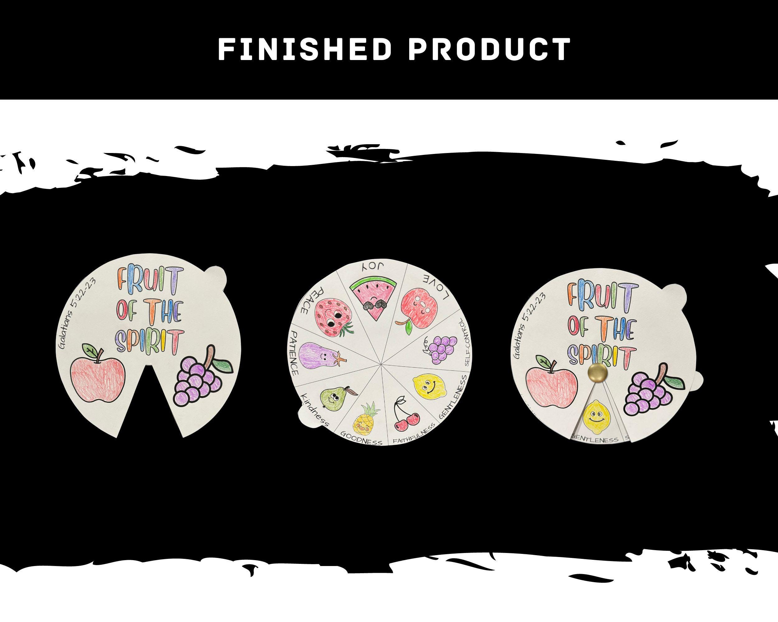 Fruit of the Spirit Spinner Coloring Wheel, Kids Church Craft Printable ...