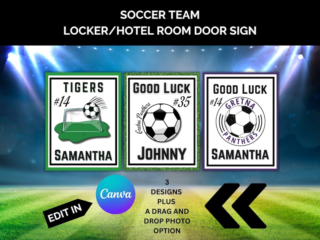 SOCCER Player Locker Sign Template for School Lockers, Locker Room ...