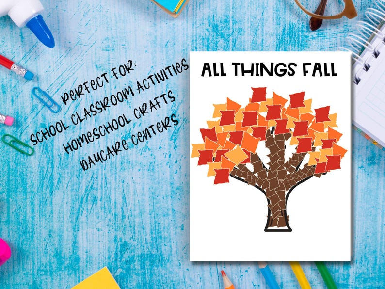 DIY Fall Crafts for Kids,torn Paper Art Activity Pack, Autumn Paper ...