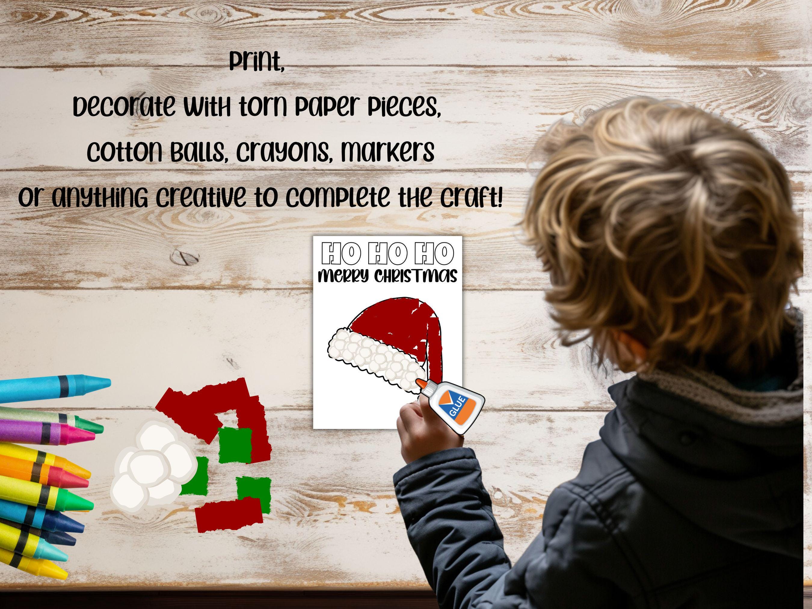 DIY Christmas Craft for Kids, Torn Paper Christmas Craft, Torn Paper ...