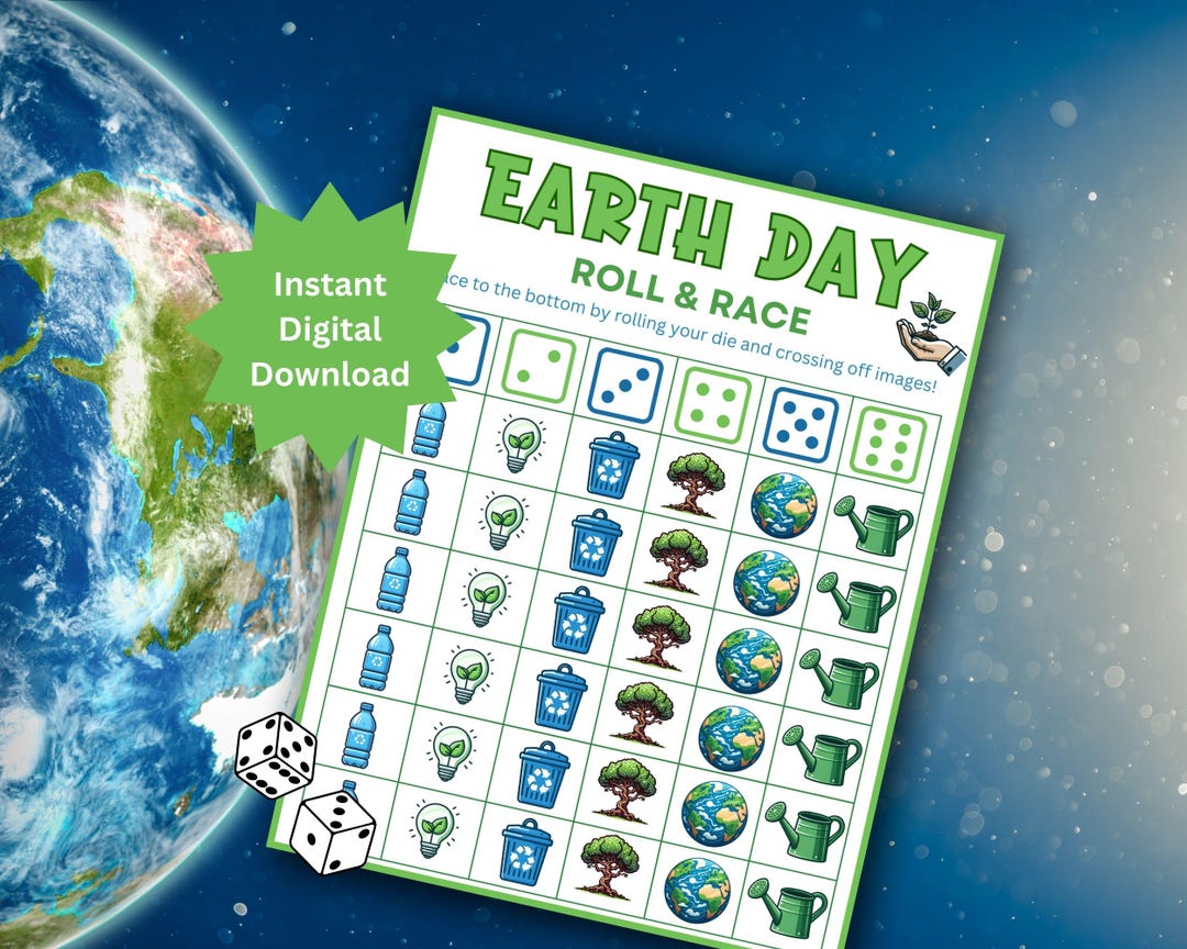 Earth Day Roll & Race Dice Game, Quick and Simple Game for Classrooms ...