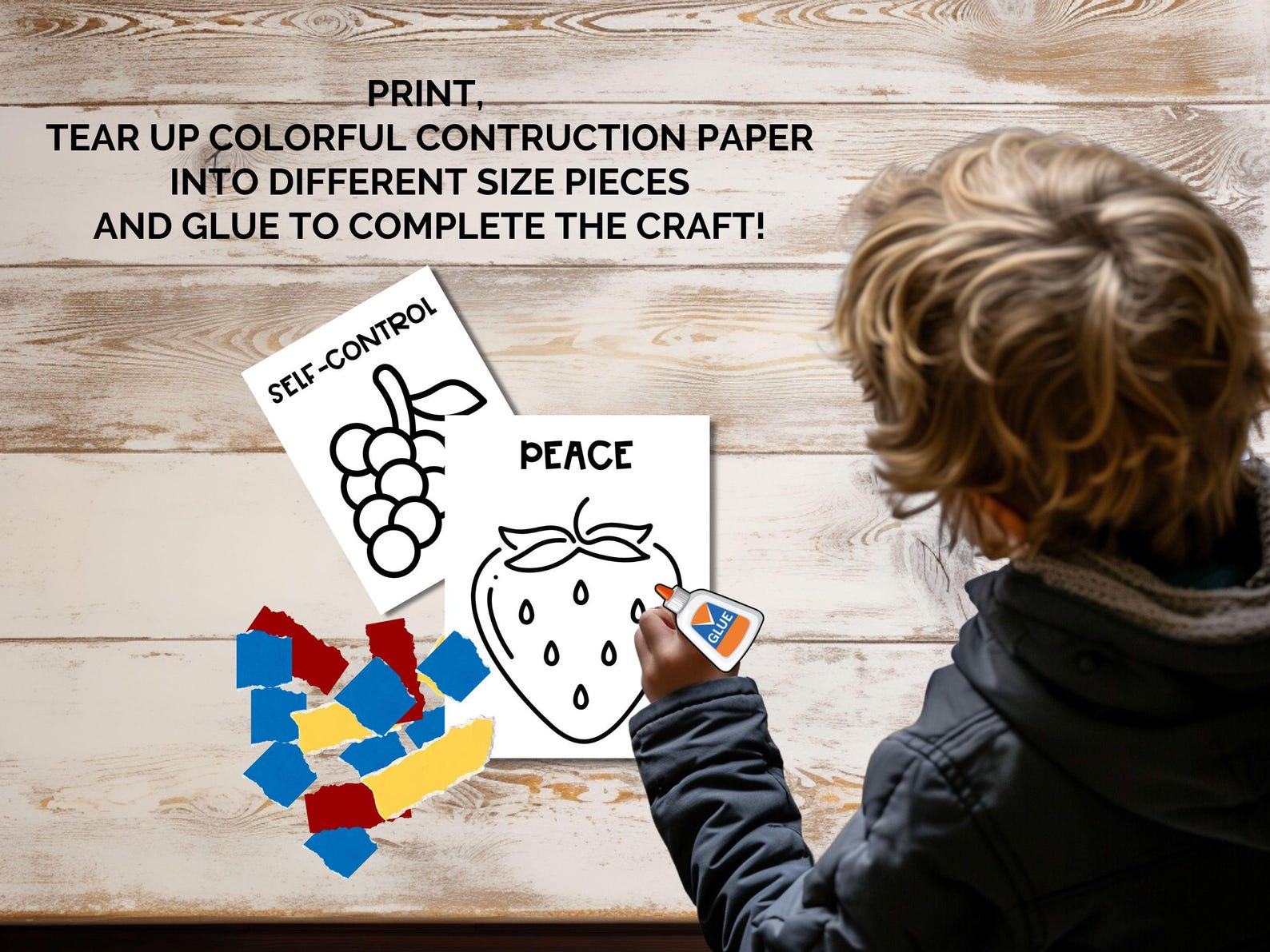 Fruit of the Spirit Torn Paper Craft, Bible Activity, Bible Craft ...