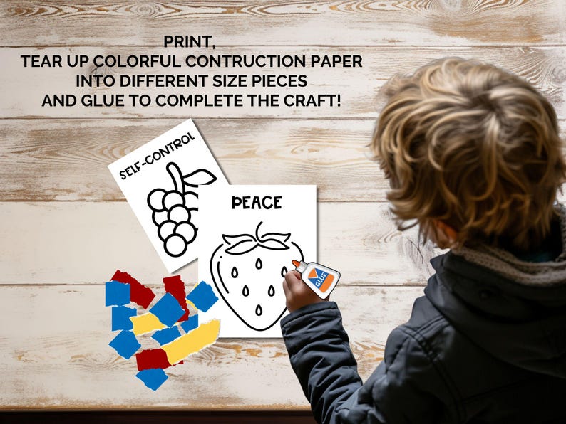 Fruit of the Spirit Torn Paper Craft, Bible Activity, Bible Craft ...