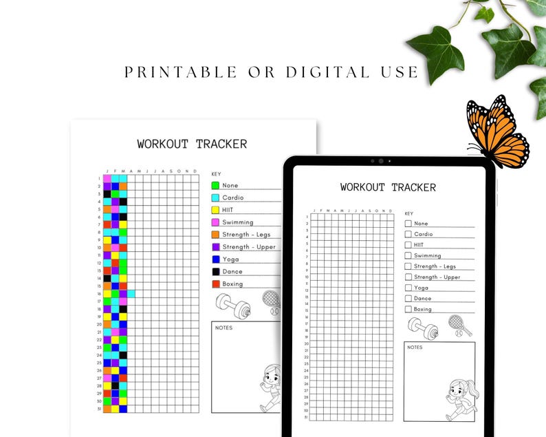 Year in Pixels Tracker Printable Bundle Mood Tracker Daily Habit ...