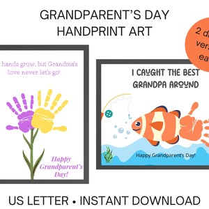 Grandparents Day Handprint Art Craft, Gift for Grandma or Grandpa ...
